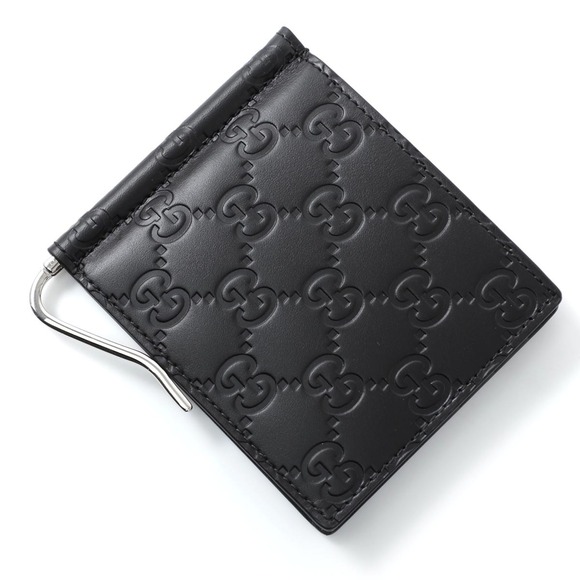 Gucci | Bags | Gucci Money Clip Wallet Bifold Wallet Black Gg | Poshmark